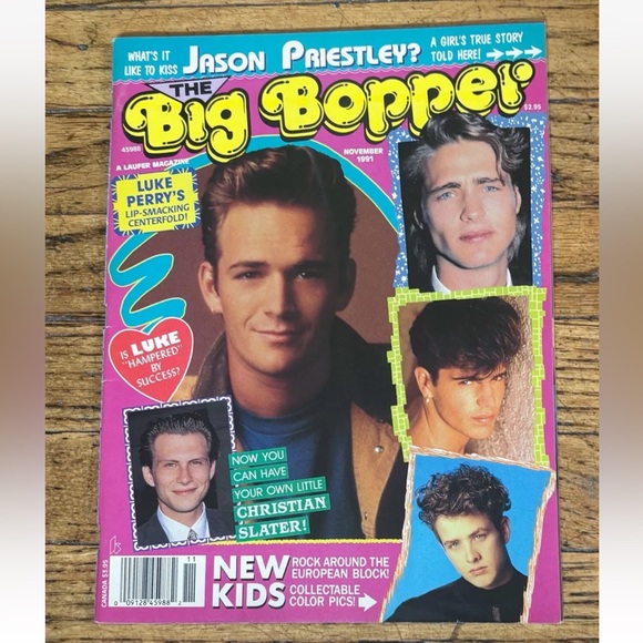 Vintage | Other | Big Bopper Magazine November 991 Luke Perry Jason ...